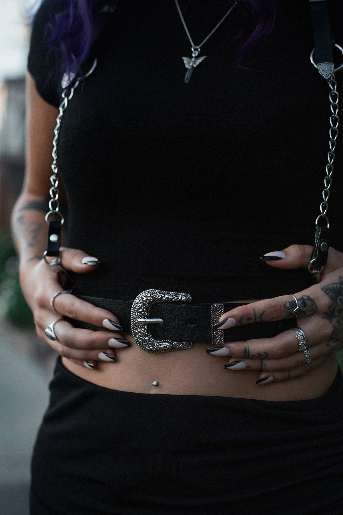 The ‘Sharpshooter’ Western Goth Chain Harness | Lively Ghosts